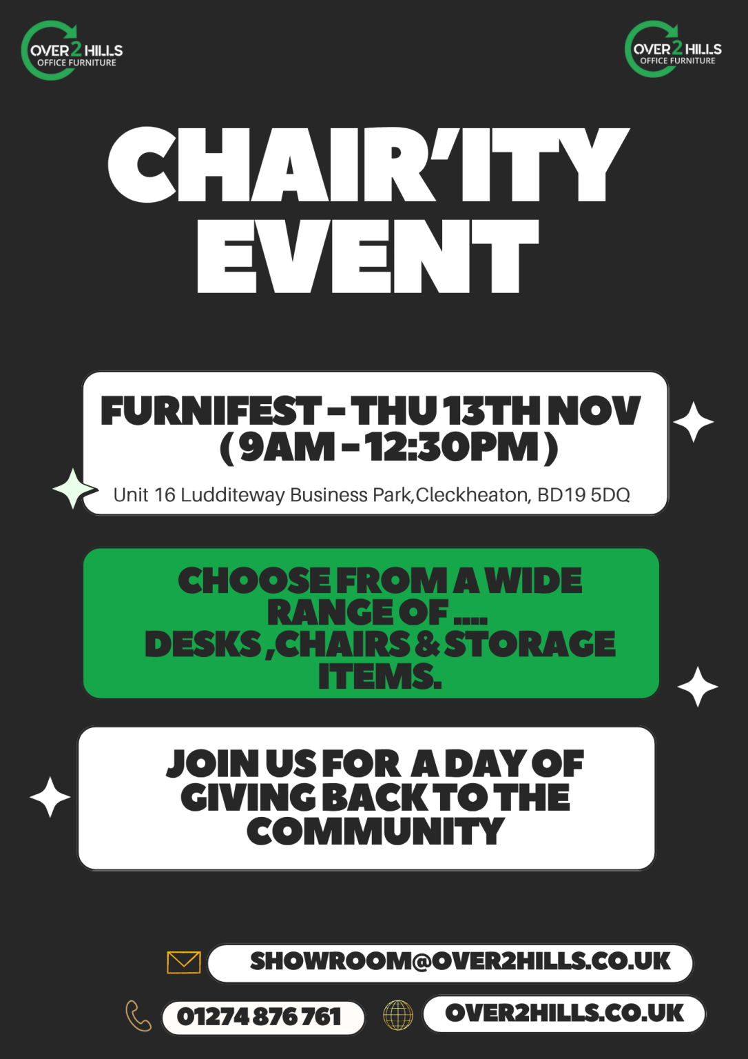 Chair’ity Event Coming Soon! 13th NOVEMBER 2025 - Over2Hills Office ...